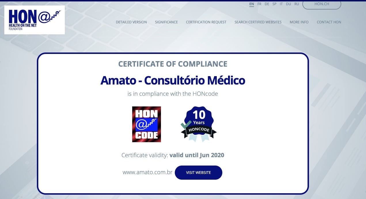 HON Code - Fertilidade.org